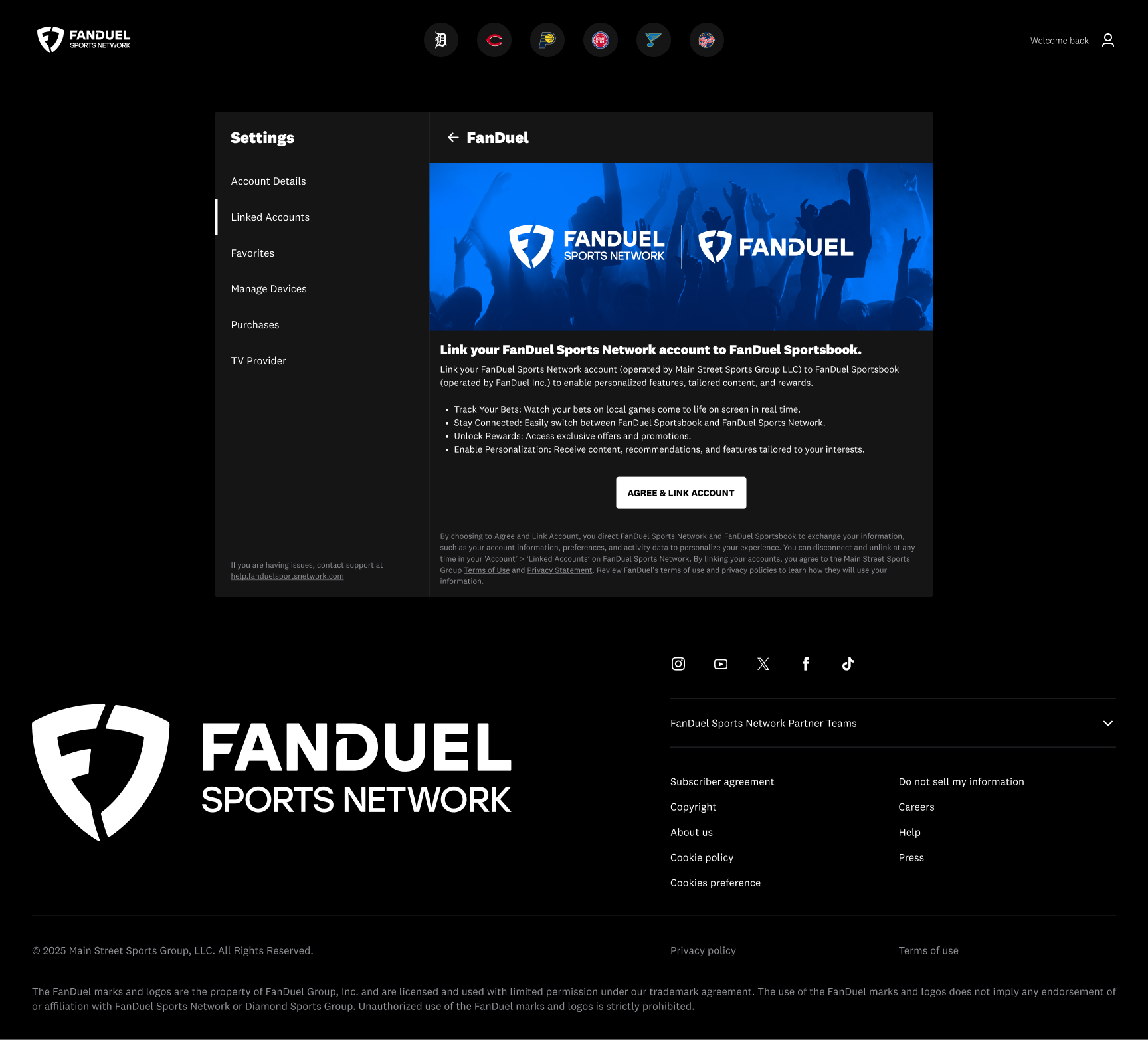 How to Link your FanDuel Sportsbook account to FanDuel Sports Network ...